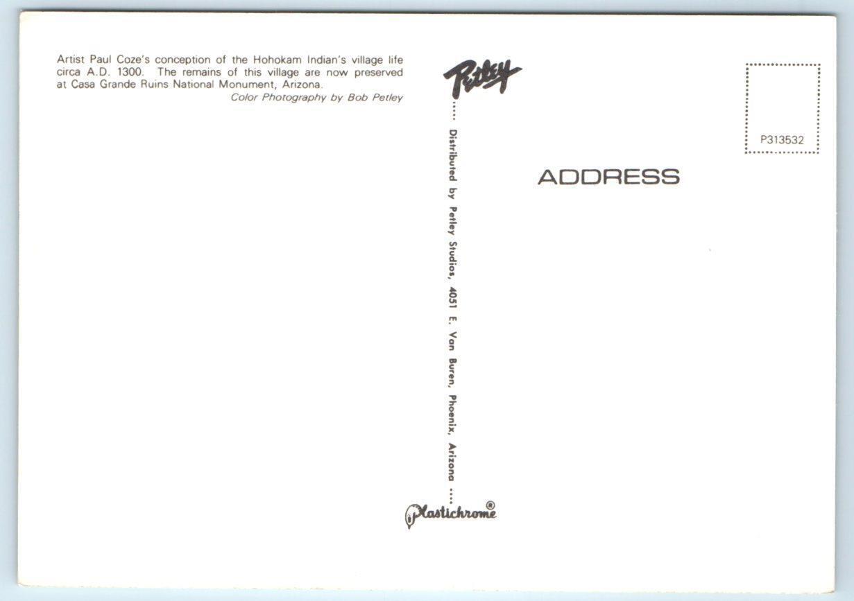 2 Postcards HOHOKAM INDIANS Native American - Arizona PAUL COZE Artist ...