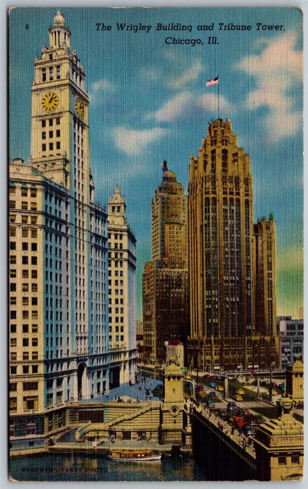 Vtg Chicago Illinois IL Wrigley Building Tribune Tower 1940s Linen View ...