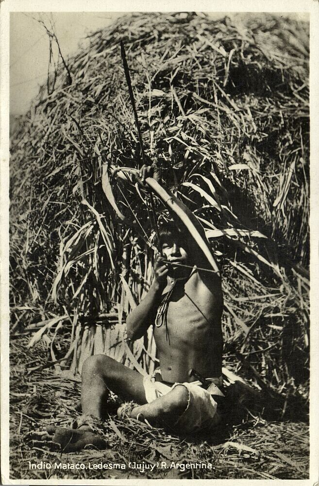 argentina, LEDESMA, Jujuy, Indio Mataco, Indian Bow and Arrow 1935 RPPC ...