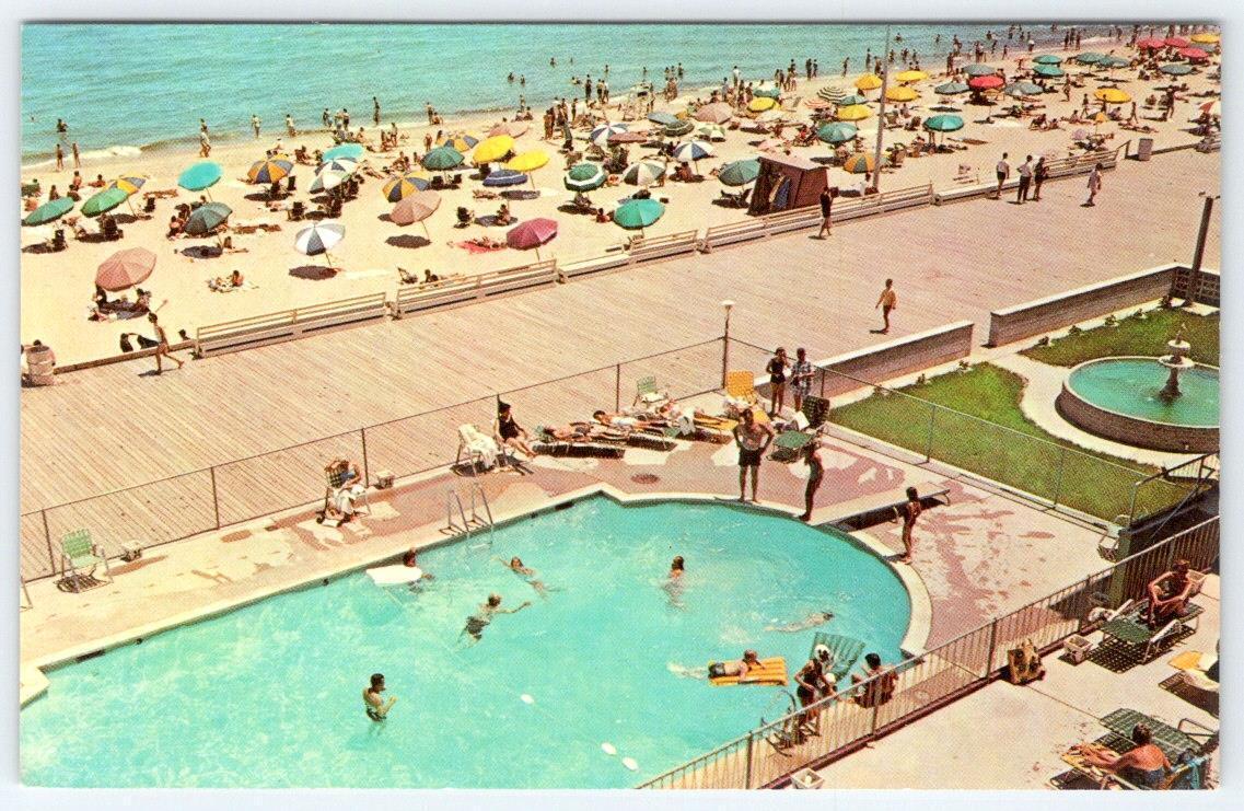 1950-60'S Rehoboth Beach Delaware Aerial View Swimming Pool Boardwalk ...