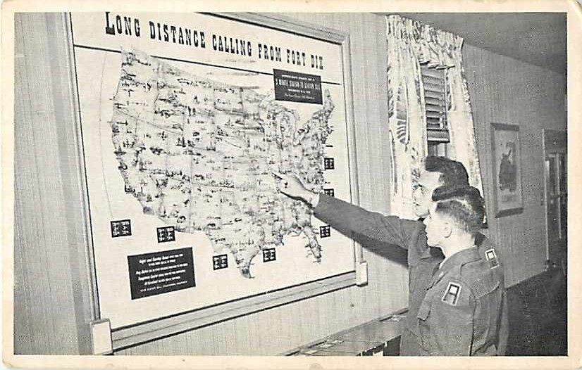 Long Distance Calling Map Fort Dix New Jersey NE 1957 PC | United ...