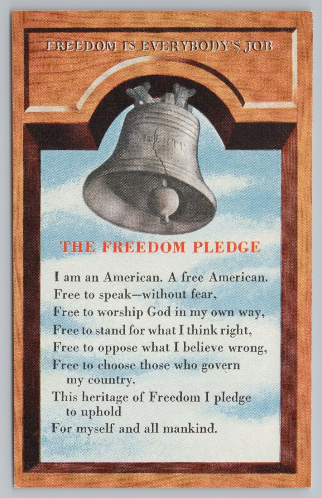 Military~Liberty Bell & Freedom Pledge~Vintage Postcard | Other ...