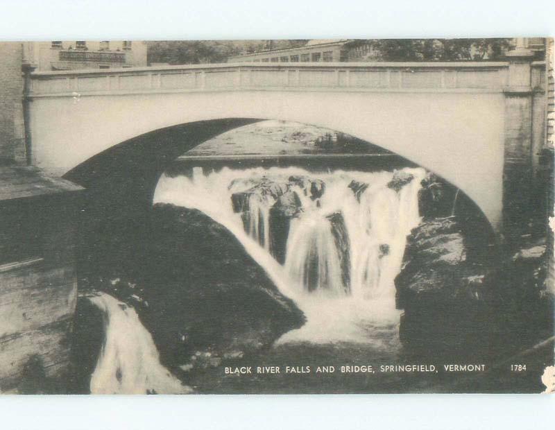 Unused 1920's WATERFALL SCENE Springfield Vermont VT E4457 | United ...