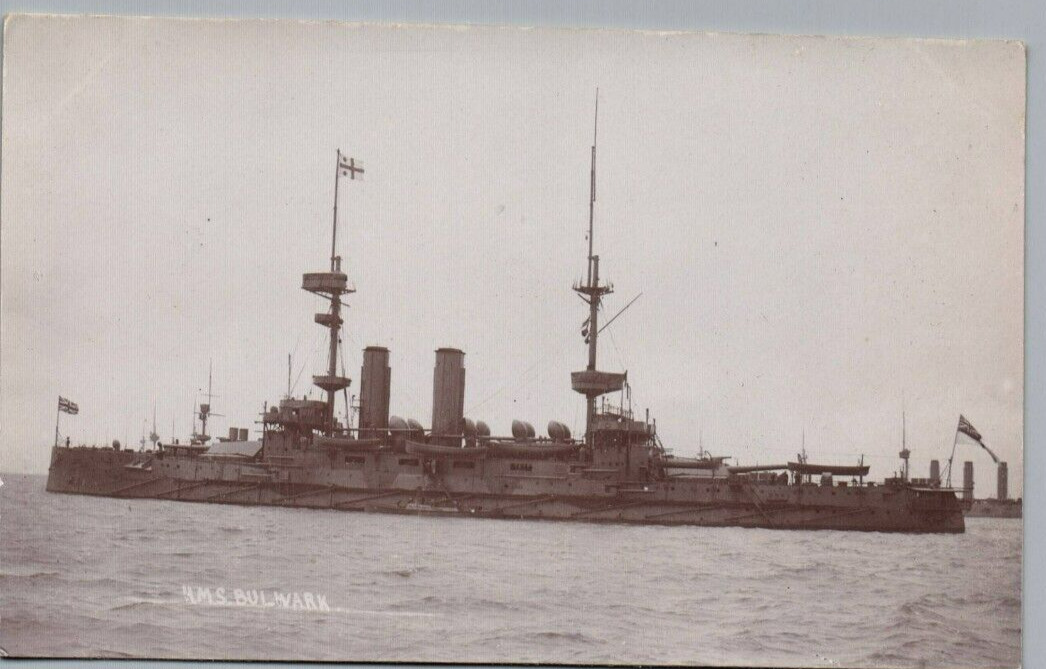 British Royal Navy HMS Bulwark - RPPC Photo WWI c1911 | Other ...