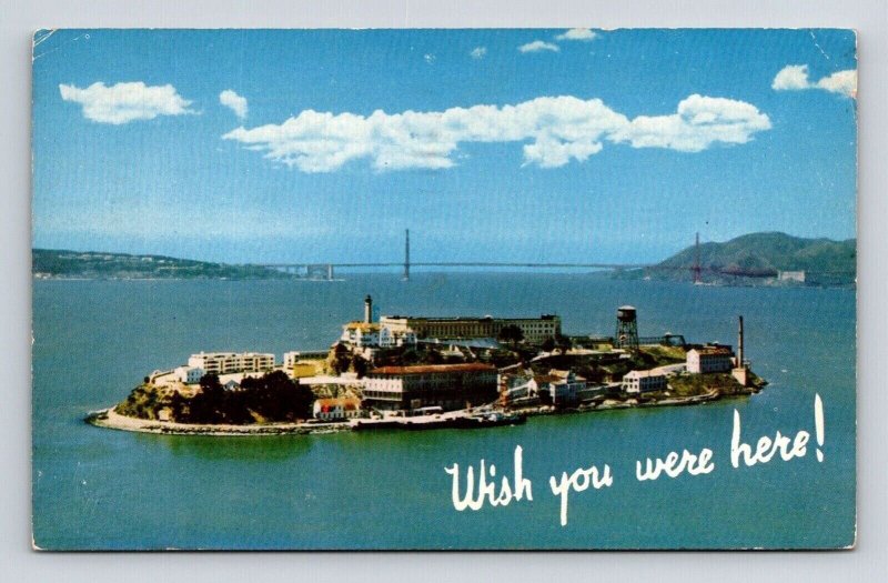 Alcatrez Island Aerial View Bridge Ocean Cancel 1957 Berkeley Cal PM ...