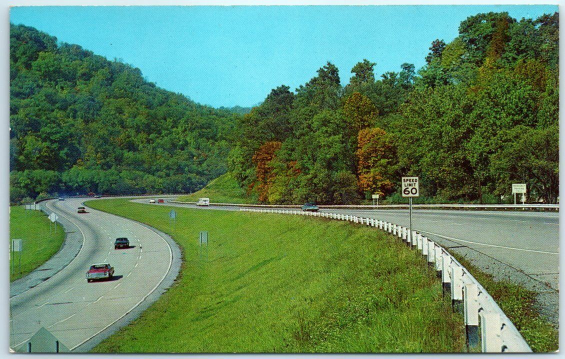 Postcard - Interstate Highway - Route 70, Wheeling, West Virginia ...