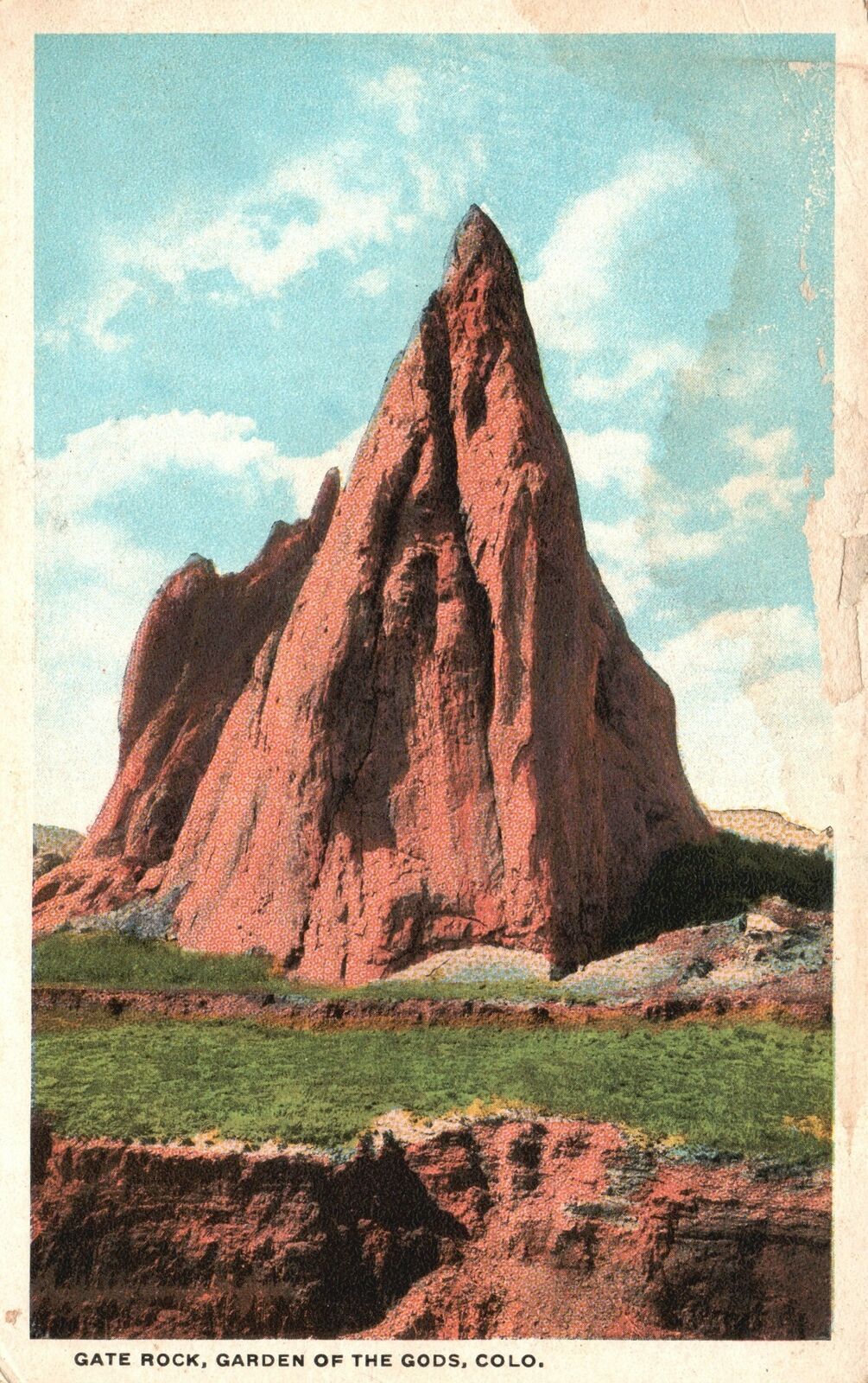 Vintage Postcard 1920's Gate Rock of the Garden of the Gods Colorado ...