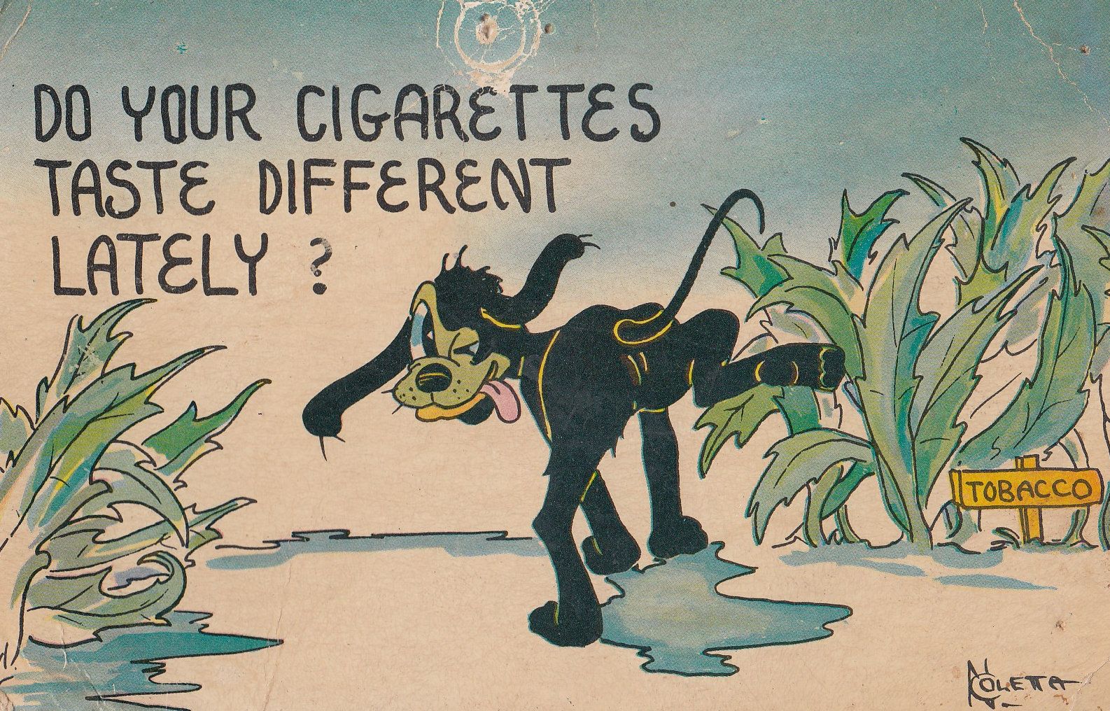 Cigarette Advertising Dog Urinating Antique Comic Postcard | Topics ...
