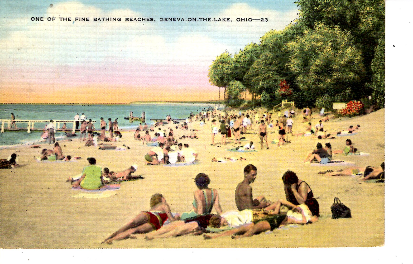 Geneva-on-the-Lake, Ohio - Enjoying a day at the Beach - in the 1940s ...