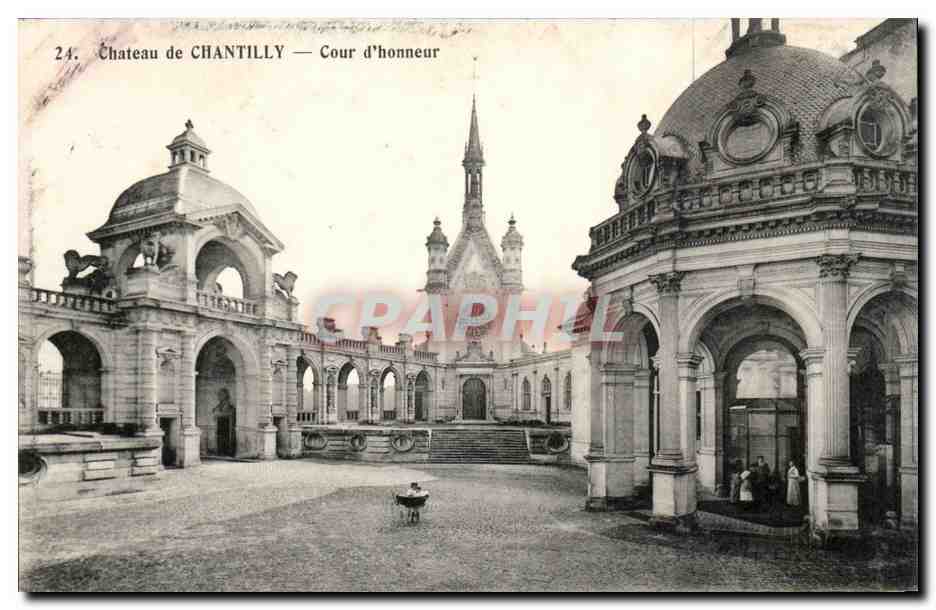 Chateau de Chantilly Old Postcard Court & # 39honneur | Europe - France ...