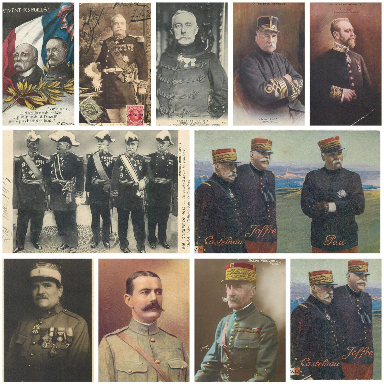 ww1 French & Belgian military characters leaders generals marshals ...