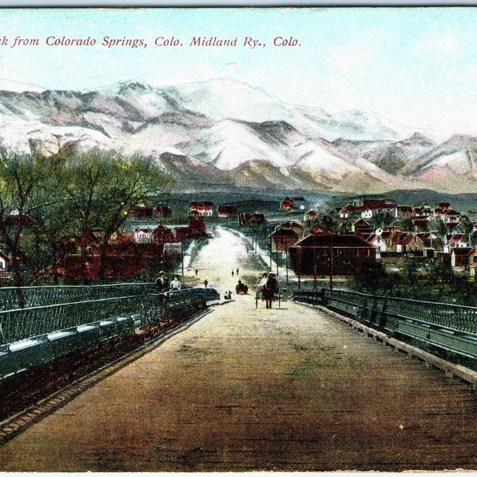 1910 Colorado Springs Pikes Peak Midland Railway CM Lith Photo Postcard ...