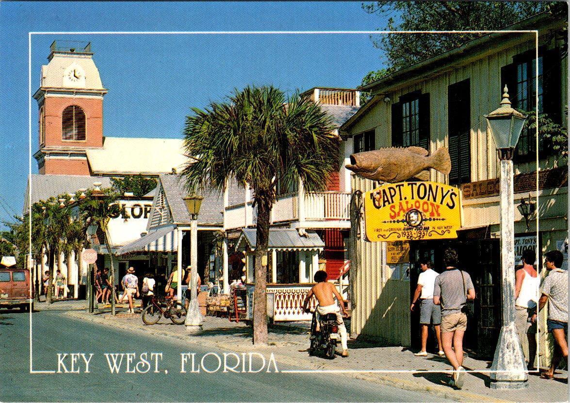 Key West, FL Florida STREET SCENE Capt. Tony's Saloon/Bar/Fish Sign 4X6 ...