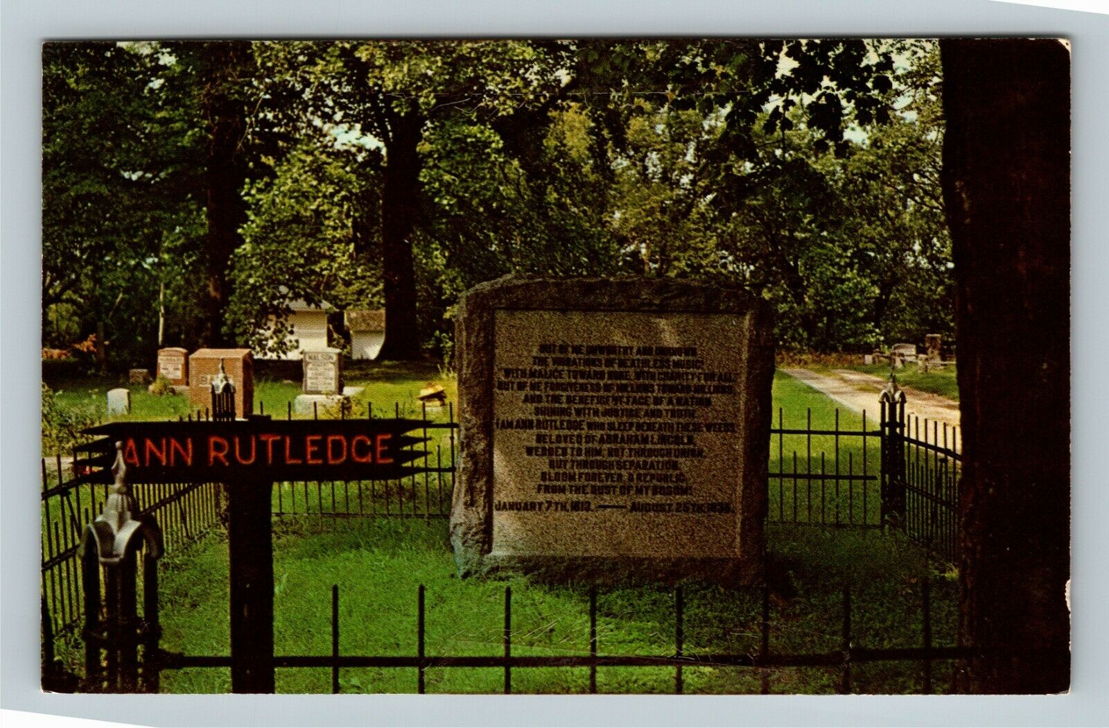 Petersburg IL, Grave Of Ann Rutledge, Abraham Lincoln, Chrome Illinois ...