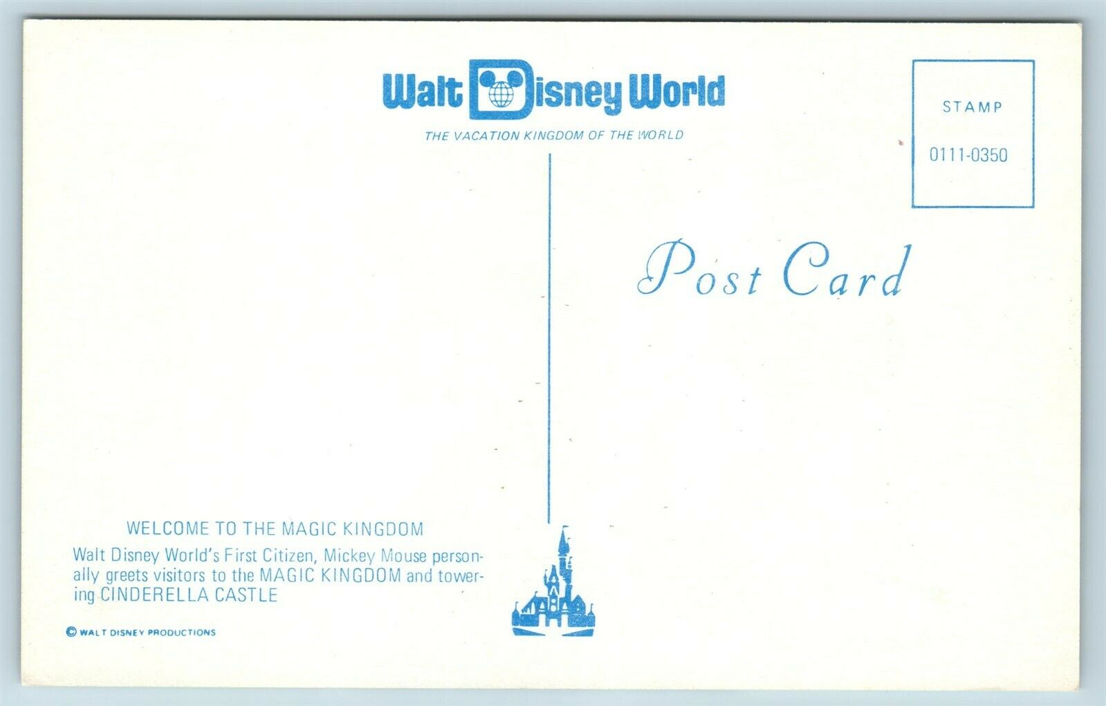 Postcard Walt Disney World Cinderella Castle Magic Kingdom Mickey Mouse ...