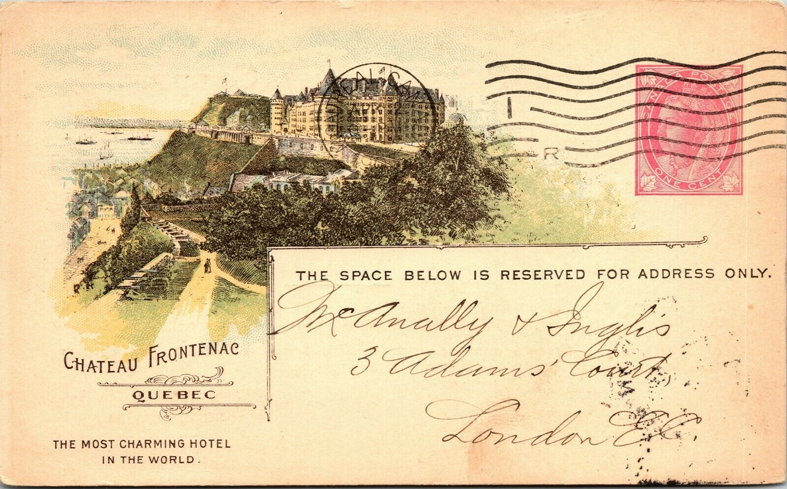 Postcard QC Quebec City Chateau Frontenac RARE View Ad Card for CPR ...