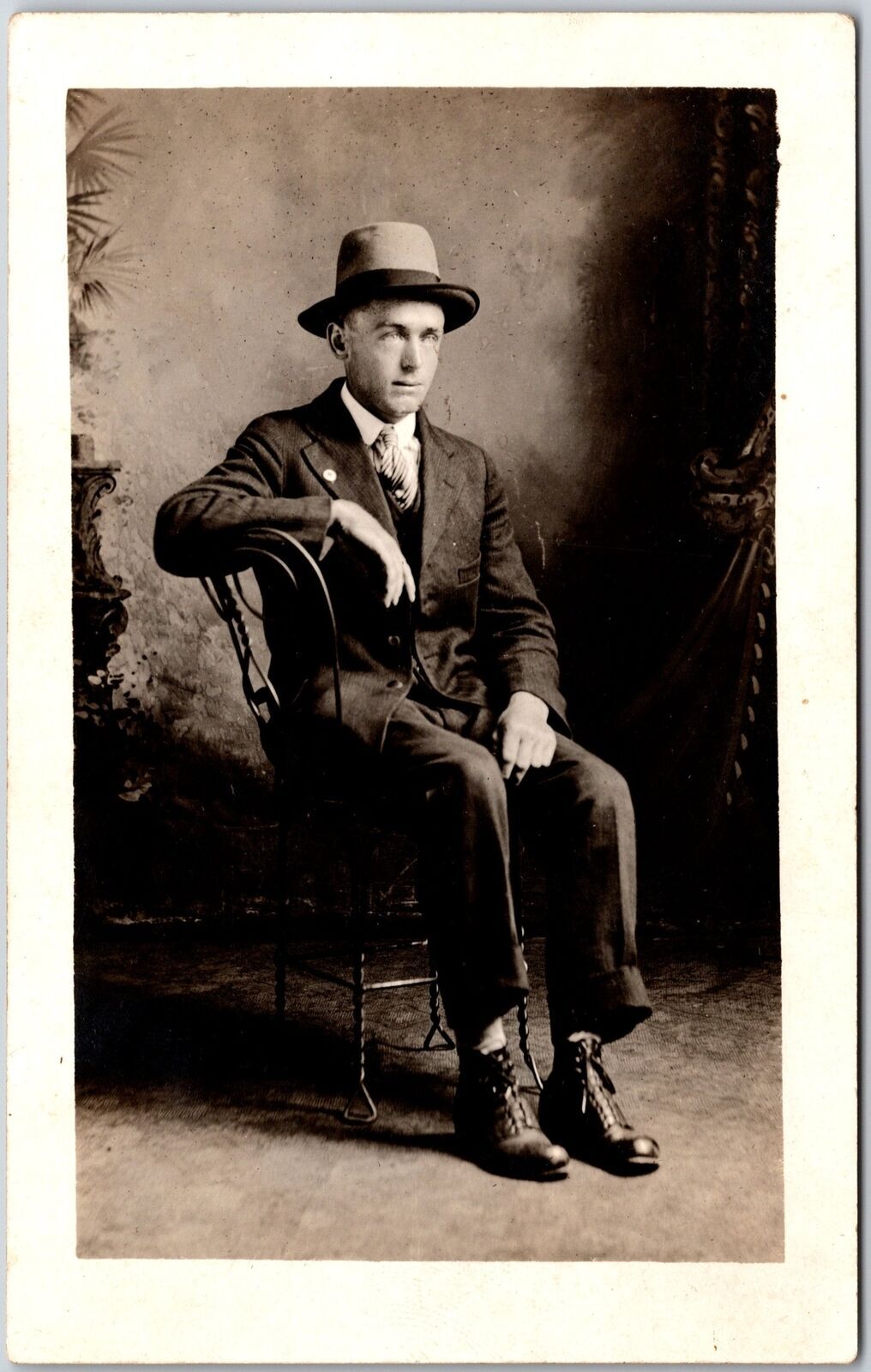 Ray Beckner Photograph Sitting On Chair Real Photo RPPC Postcard ...