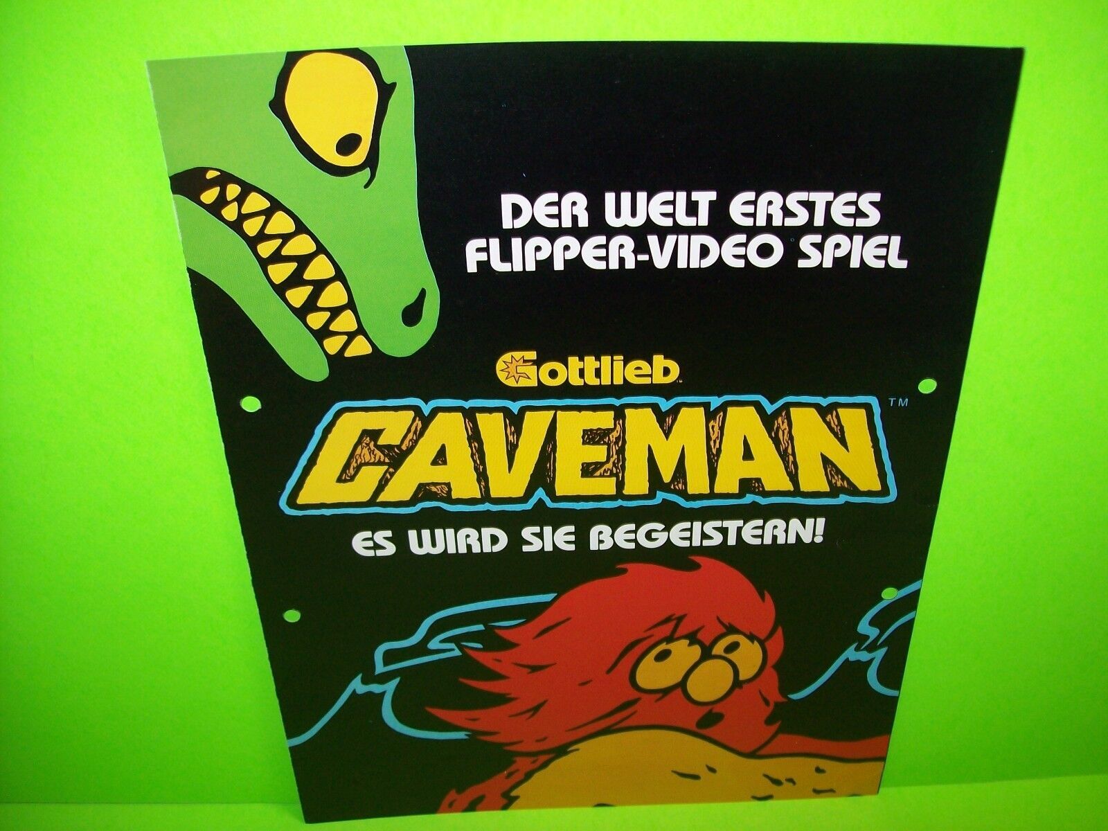 Caveman German Text Original 1982 Flipper Game Pinball Machine Flyer ...