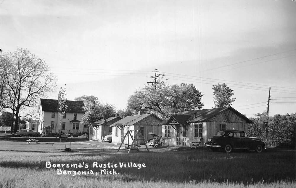Benzonia Michigan Boersma's Rustic Village Real Photo Vintage Postcard ...