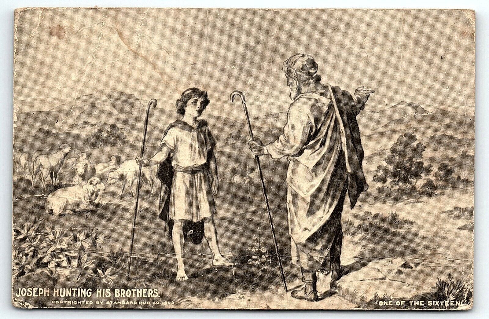 1911 Joseph Hunting HIS Brothers Shephard Religious Bible Story ...