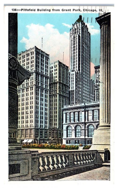 1934 Pittsfield Building from Grant Park, Chicago, IL Postcard | United ...
