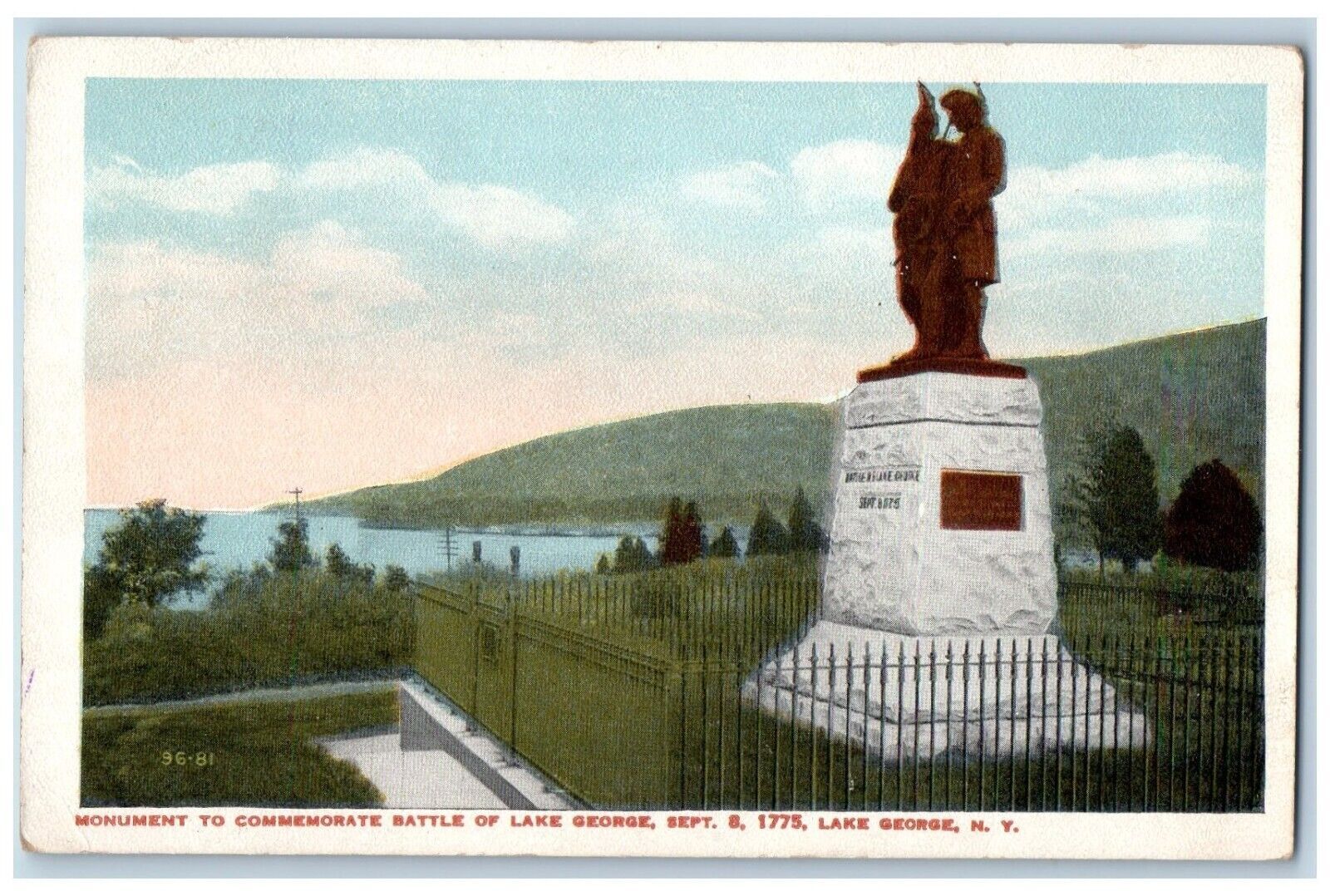 DPO (1907-1933) Uncas New York Postcard Monument Commemorate Battle ...