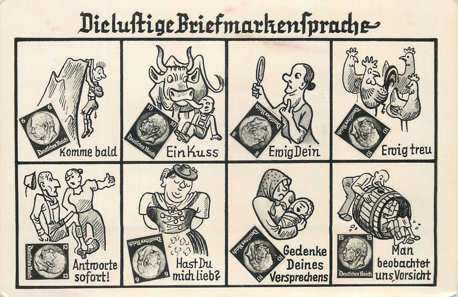 German Postcard ethnic types & scenes funny comic caricatures | Europe ...