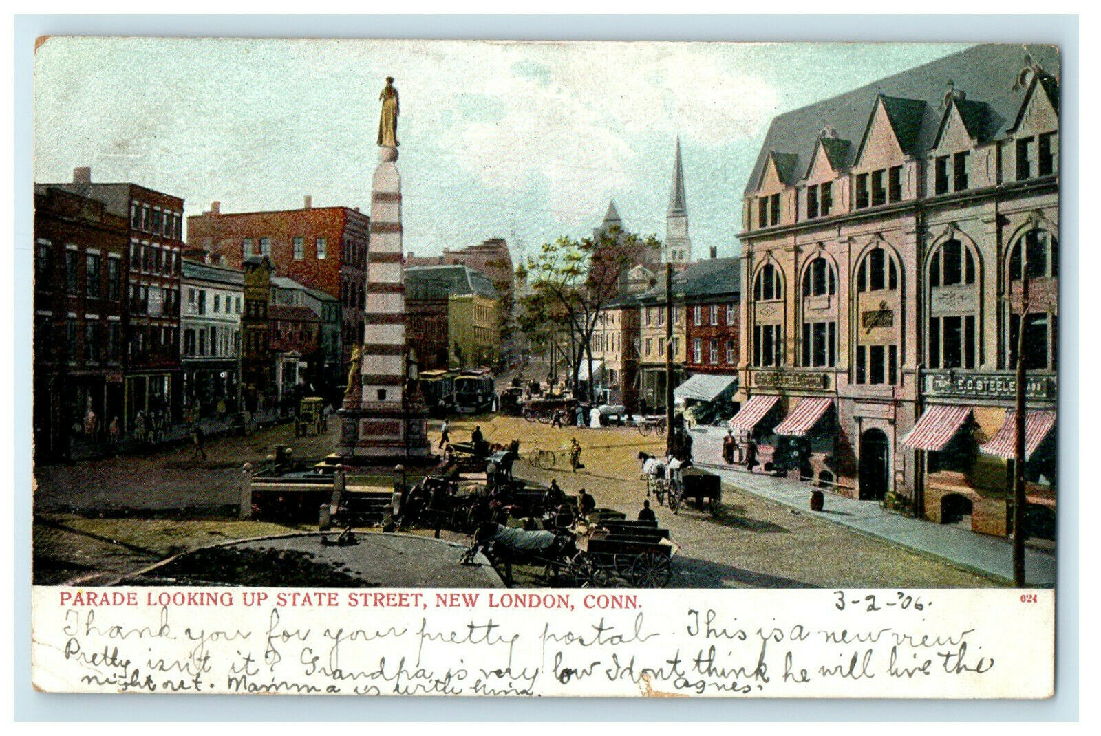 1906 Ivoryton CT Looking Up State Street, New London, Connecticut CT ...