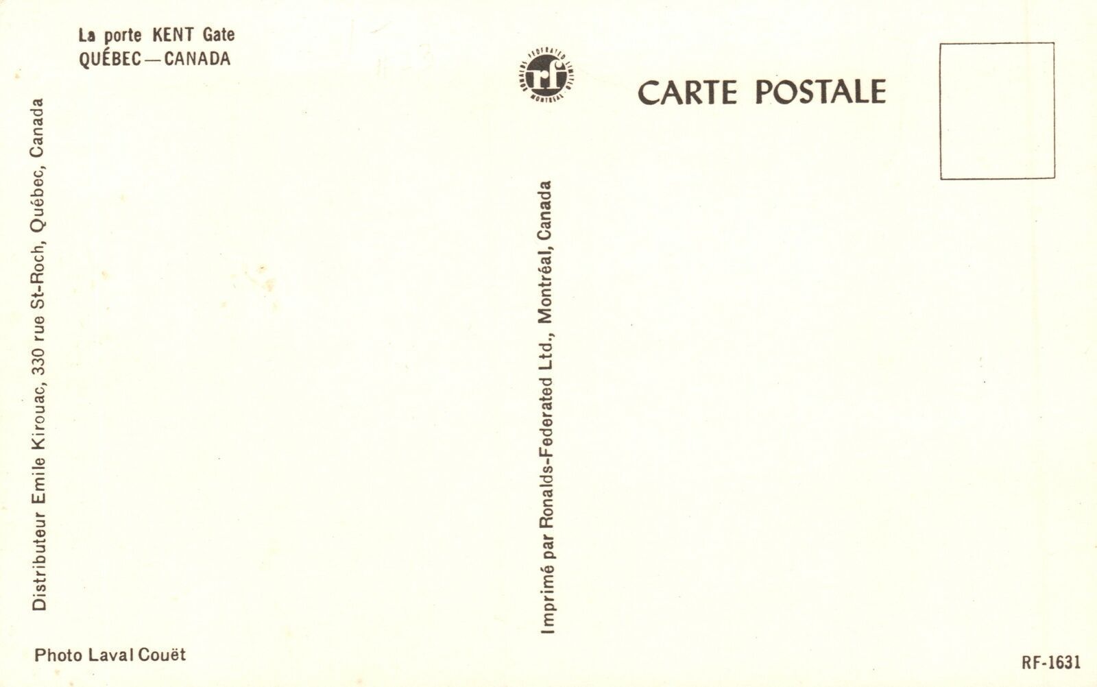 Vintage Postcard La Port Kent City Gate Historical Landmark Quebec ...