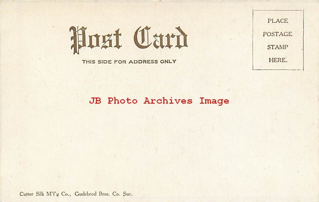 Advertising Postcard, Cutter Silk, Elves Escaping Wolf by Sliding Down ...