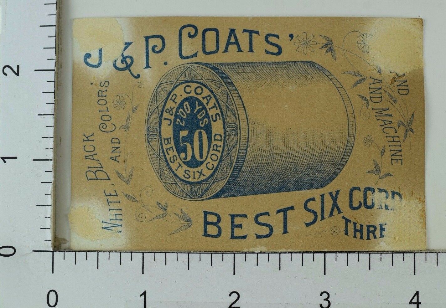 J & P Coats Six Cord Spool Thread Fall Leaves Beautiful Child's Head ...