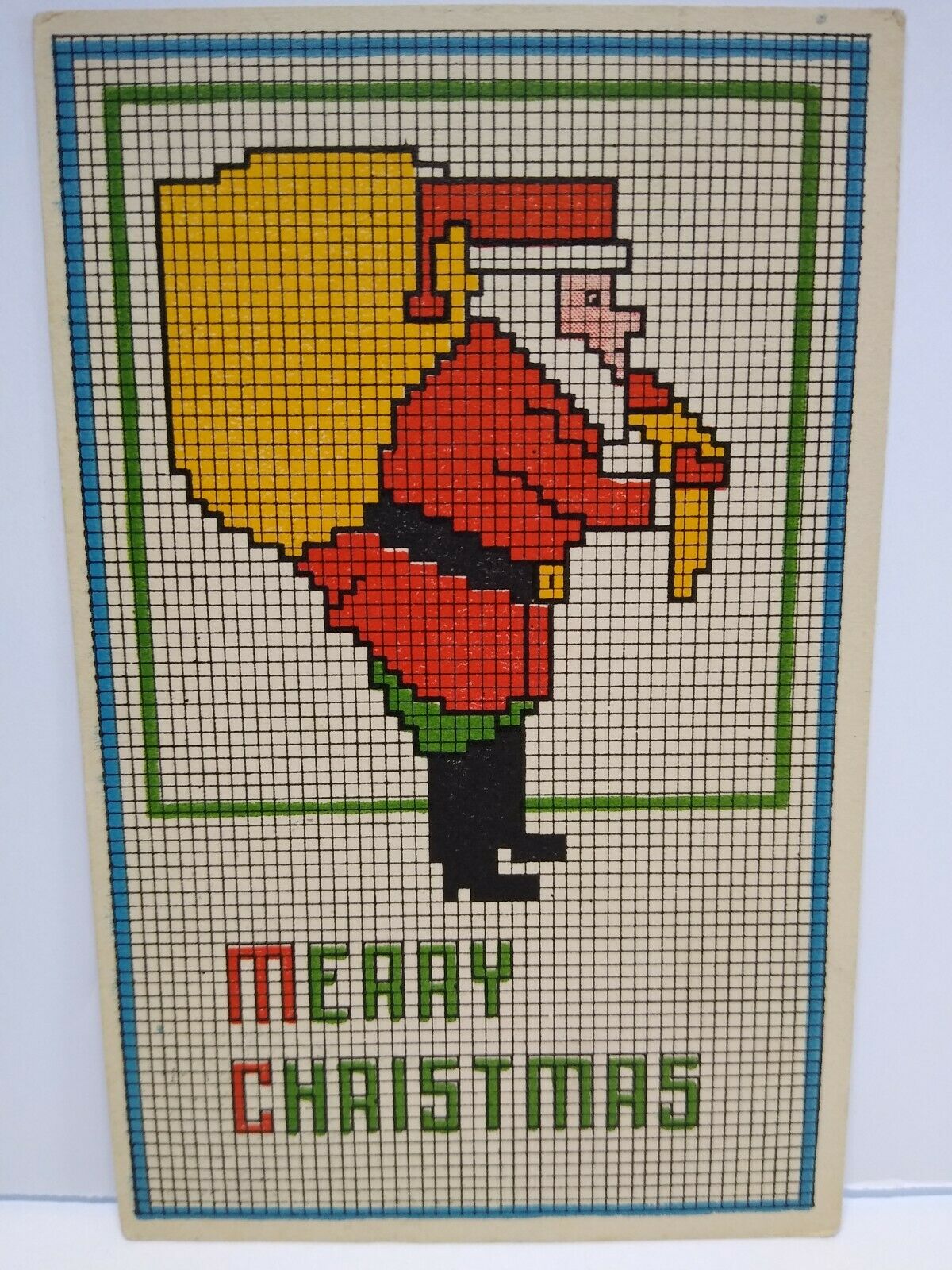 Vintage Christmas Postcard Santa Grid Design Original Gibson Series ...