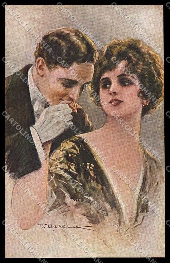 Illustratori Artist Signed Corbella Lady Couple Art Deco 334-3 pc ...