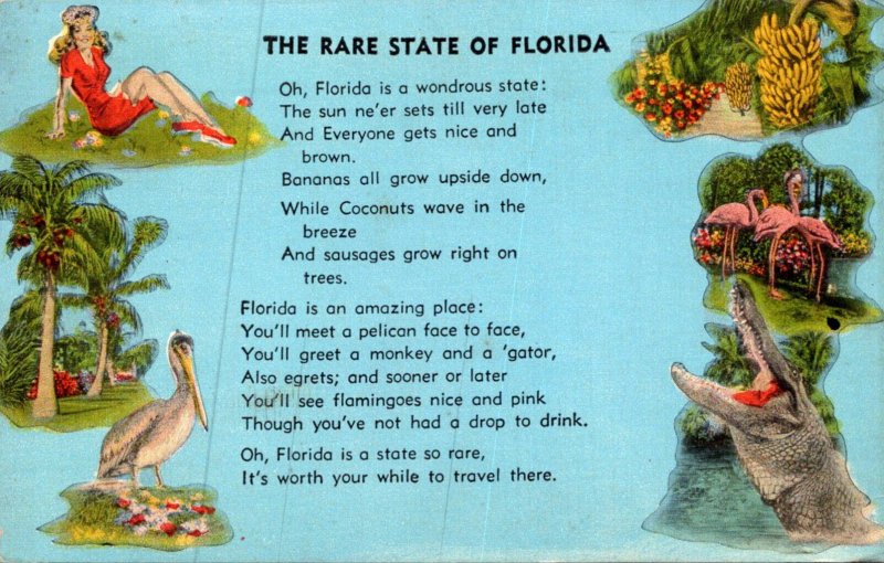 Florida Poem About The Rare State Of Florida 1947 | United States ...