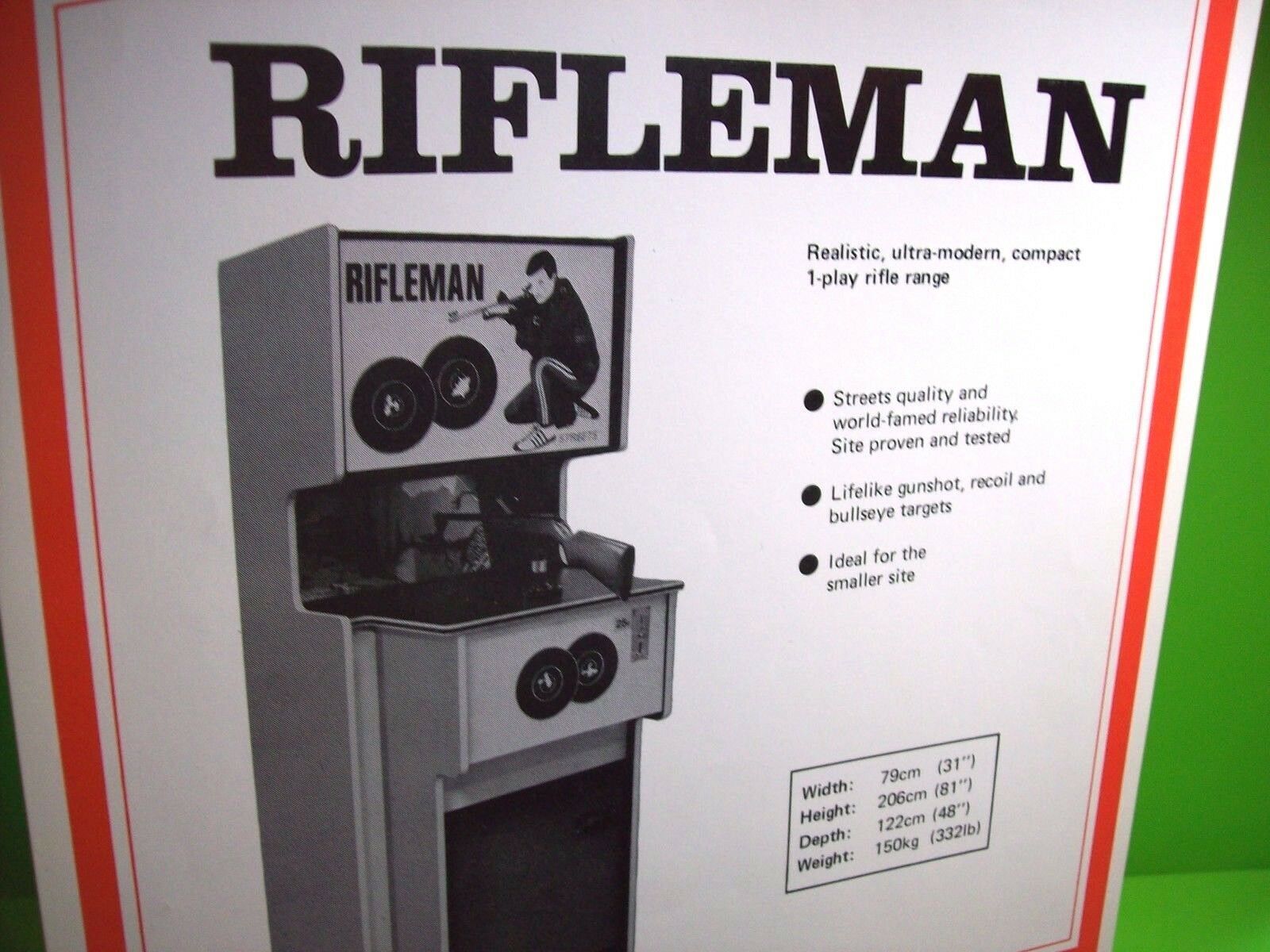 Streets Automatic RIFLEMAN Vintage Original Arcade Game Flyer Shooting ...