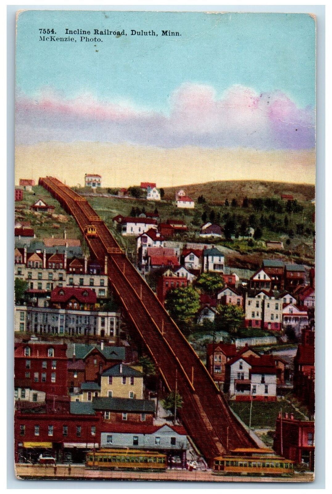 1912 Incline Railroad Tramway Car Houses Buildings Duluth Minnesota MN ...