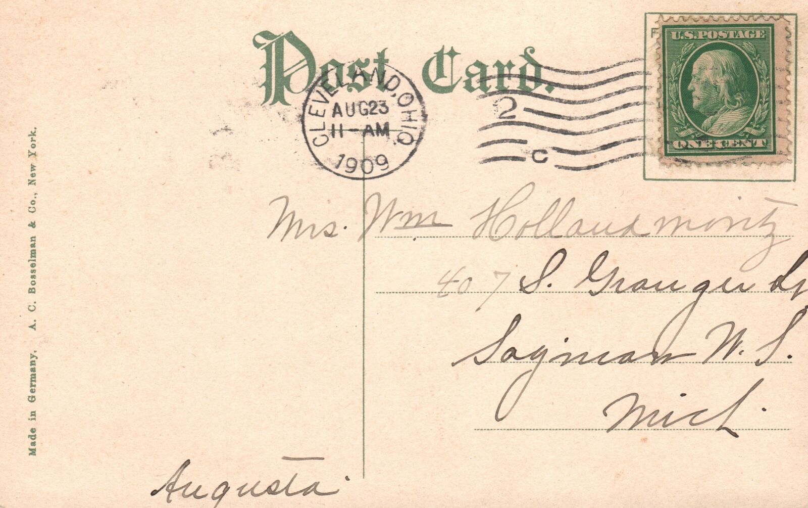 Vintage Postcard 1909 Euclid Avenue Roads And Highways Cleveland Ohio ...