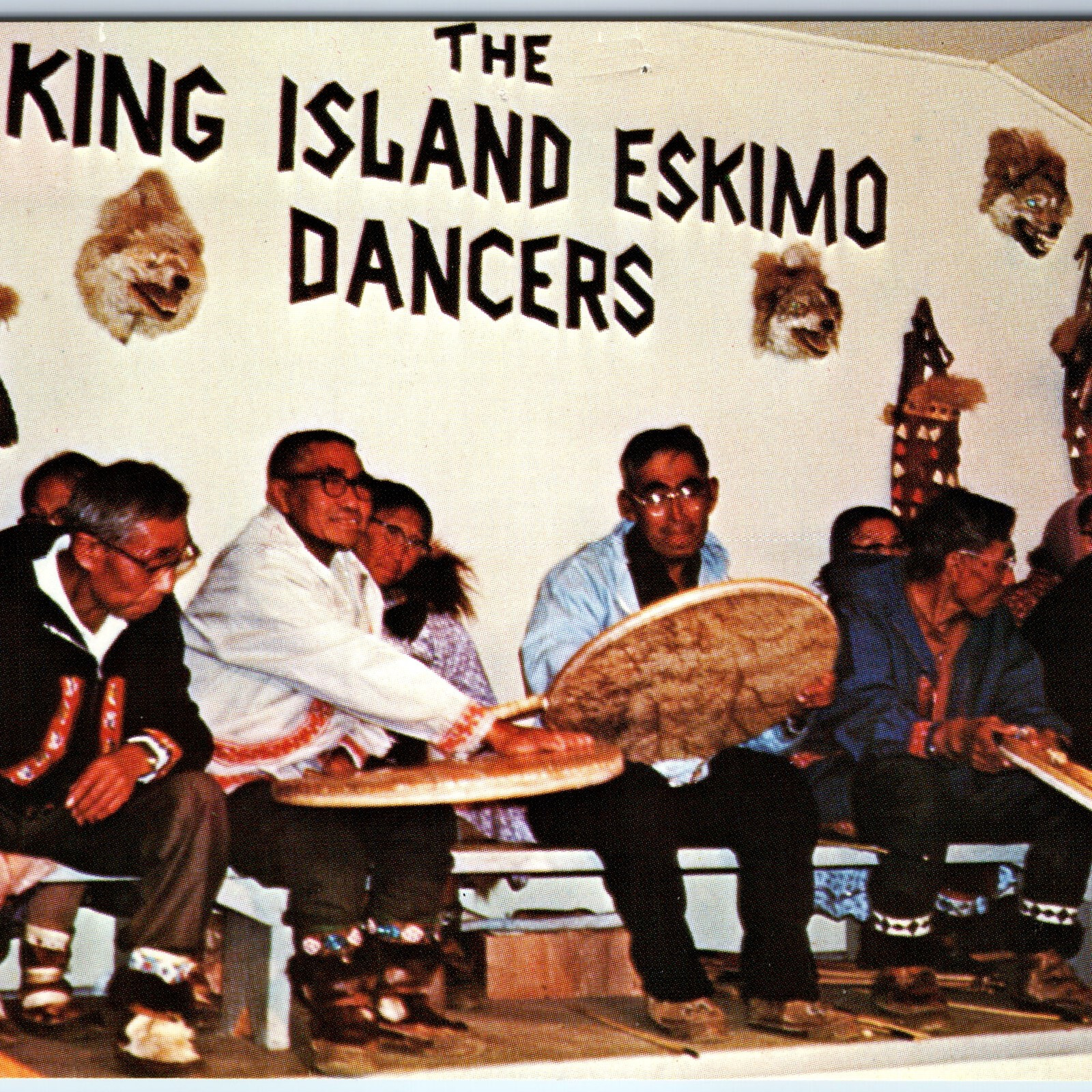 c1960s Nome, AK King Island Eskimo Dancers Chrome Postcard Drum ...