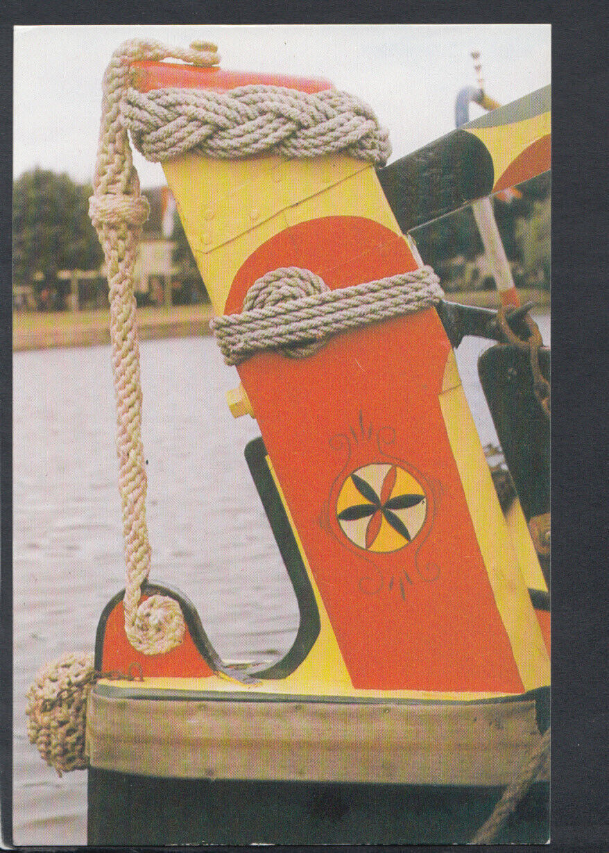 Canals Postcard - Traditional Canal Boats and Boat People - Boat Rudder ...