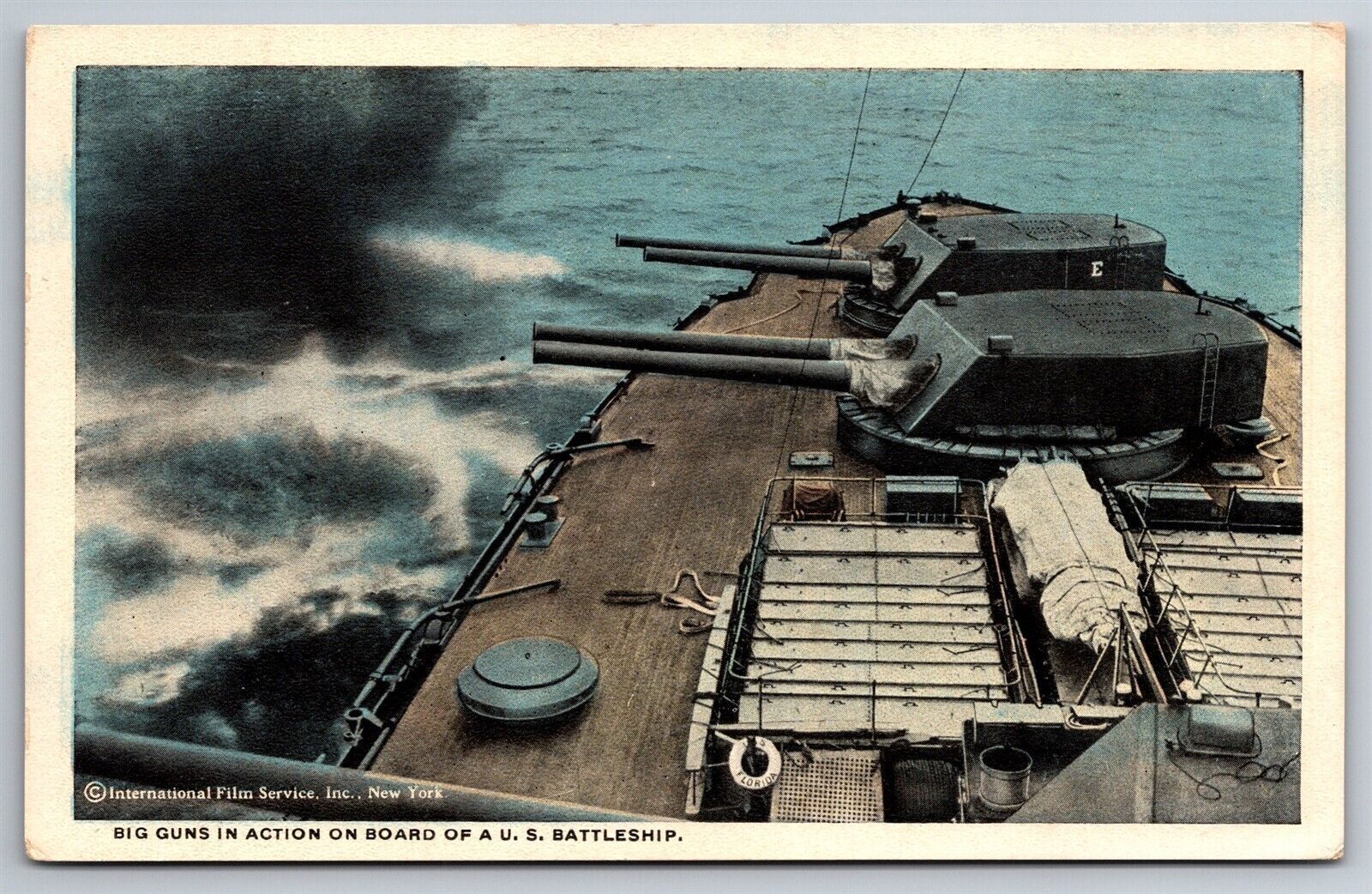 US Navy Big Guns In Action US Battleship C1915 WB Postcard AA1 | United ...
