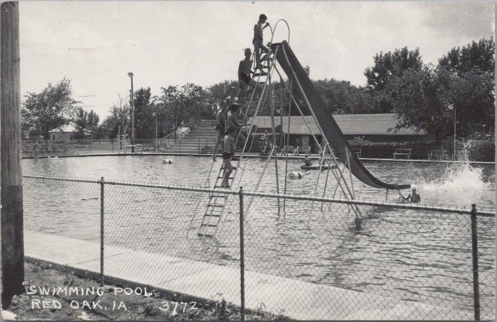 RPPC Postcard Swimming Pool Red Oak Iowa 1955 | United States - Iowa ...