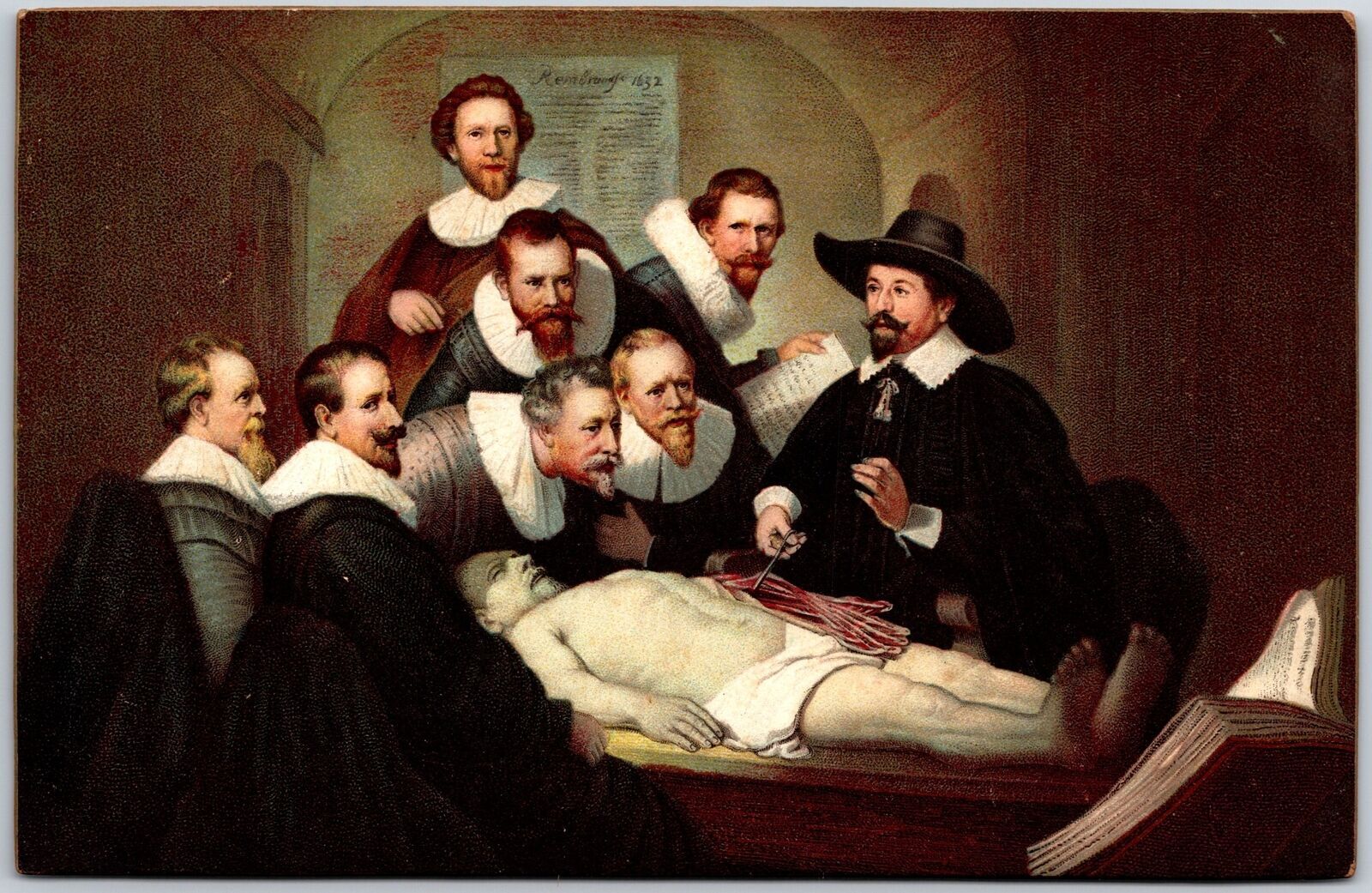 Haag Anatomie Rembrandt The Anatomy Lesson of Dr Nicolaes Tulp Postcard ...