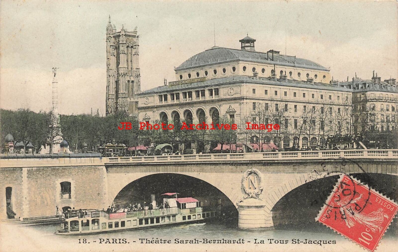 France, Paris, Theatre Sarah Bernhardt, La Tour St Jacques, Excursion ...
