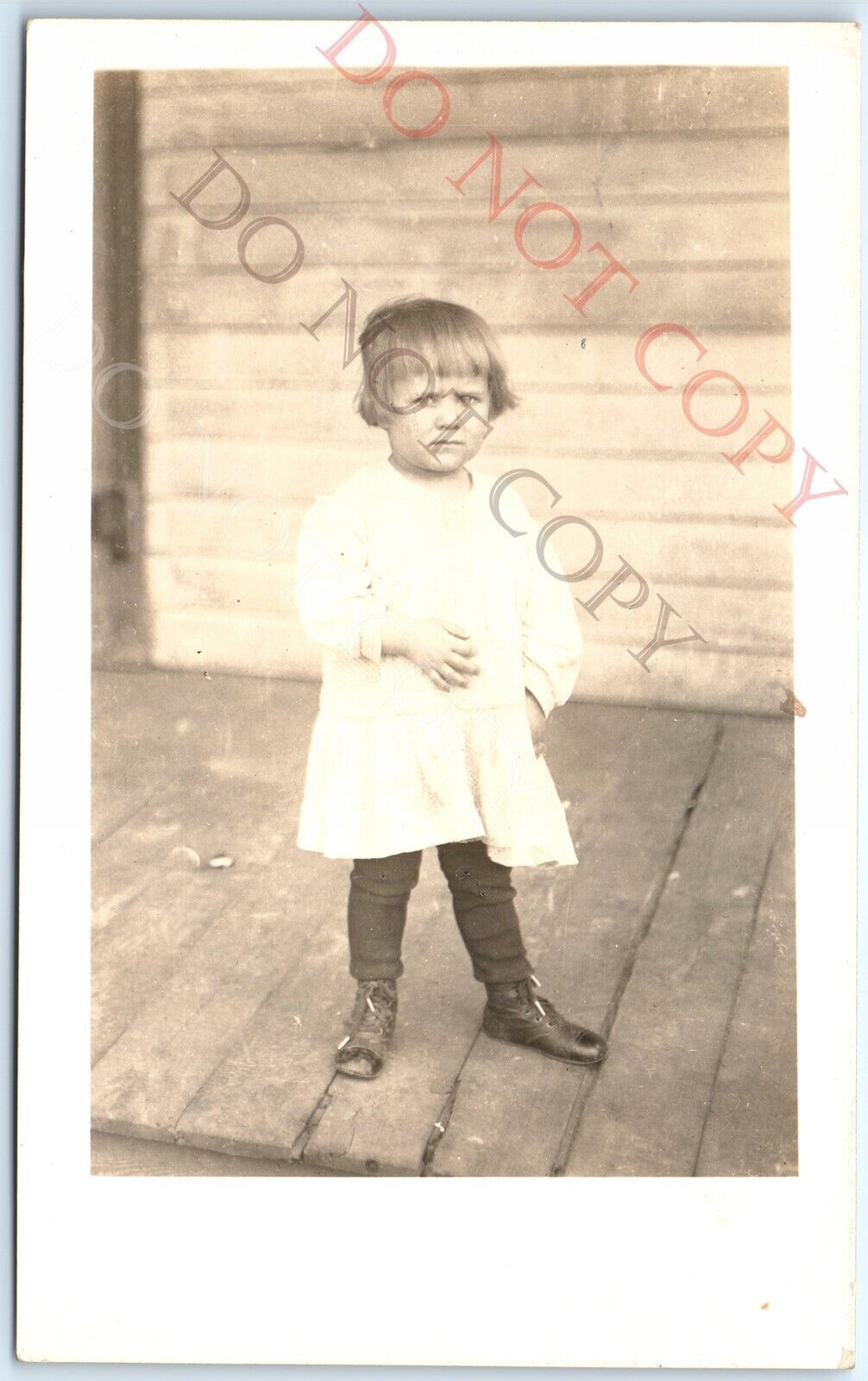 ID'd c1910s Cute Mad Little Girl RPPC Unhappy Child Kid Photo Mabel ...