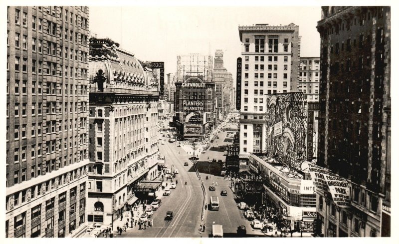Vintage Postcard 1920's Times Square New York Heart Of NY Hotel Theater ...