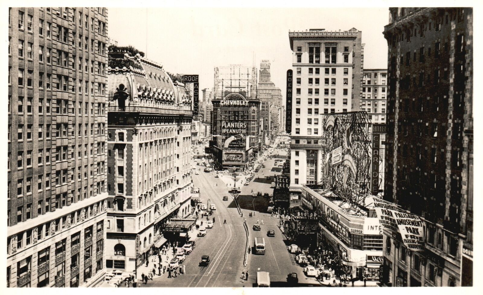 Vintage Postcard 1920's Times Square New York Heart Of NY Hotel Theater ...