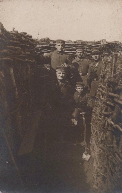 Rppc Germany Soldiers in Dugout WW1 Military Real Photo Postcard (1917 ...