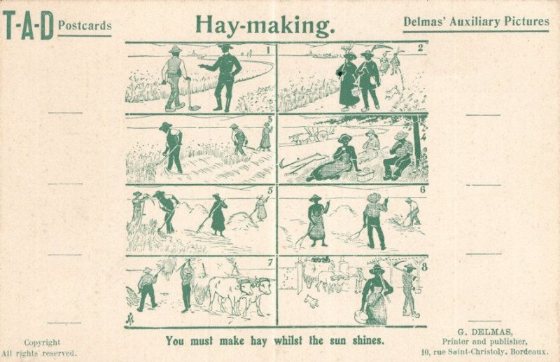 Make Making Hay While The Sun Shines African Comic Farming Postcard ...