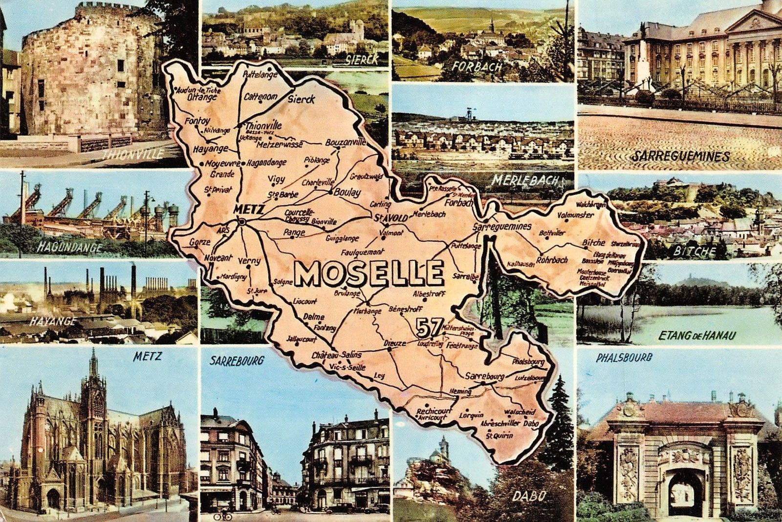 BR42662 la moselle map cartes geographiques france | Europe - France ...
