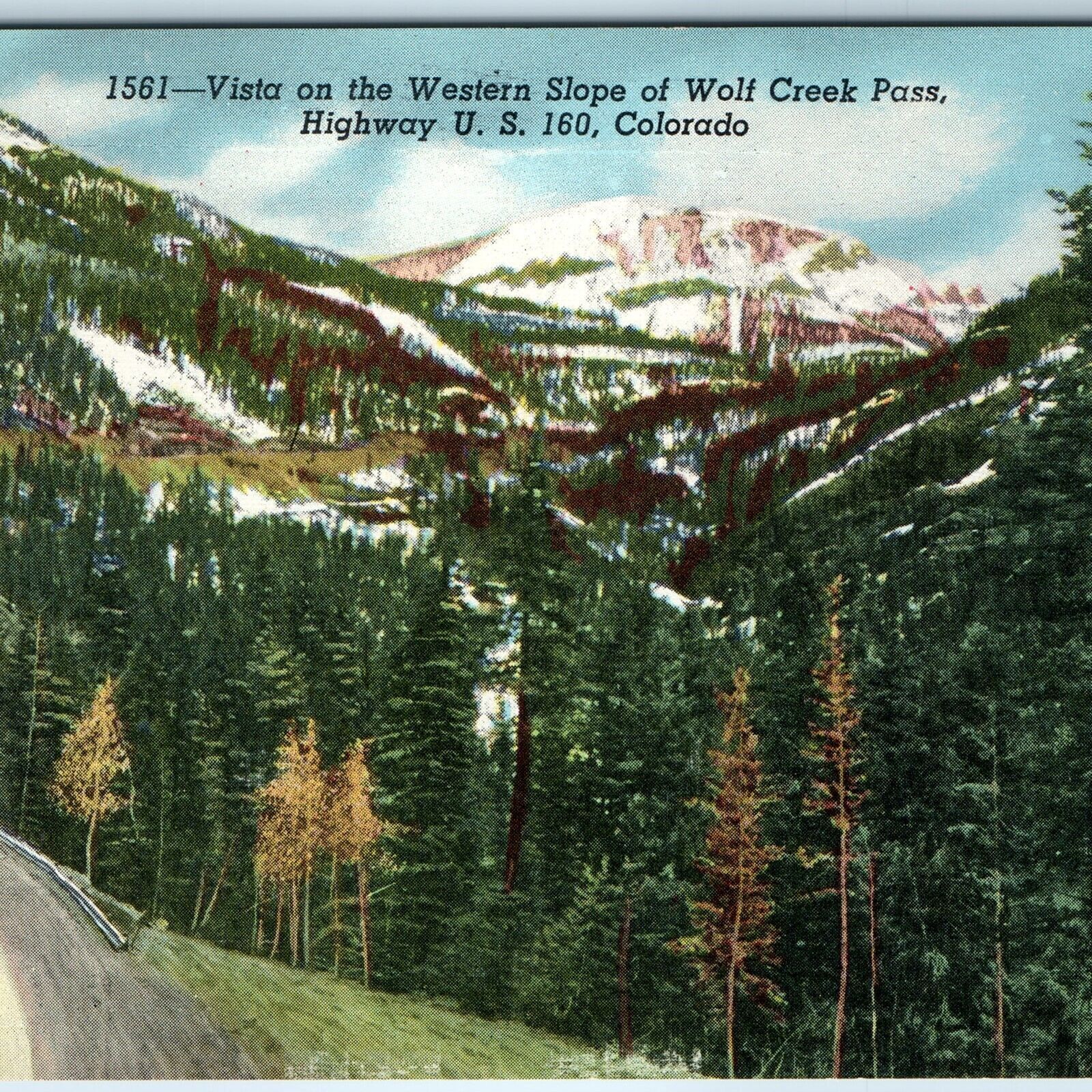 1948 CO Wolf Creek Pass US Route 160 Vista Western Slope Nature Scene ...